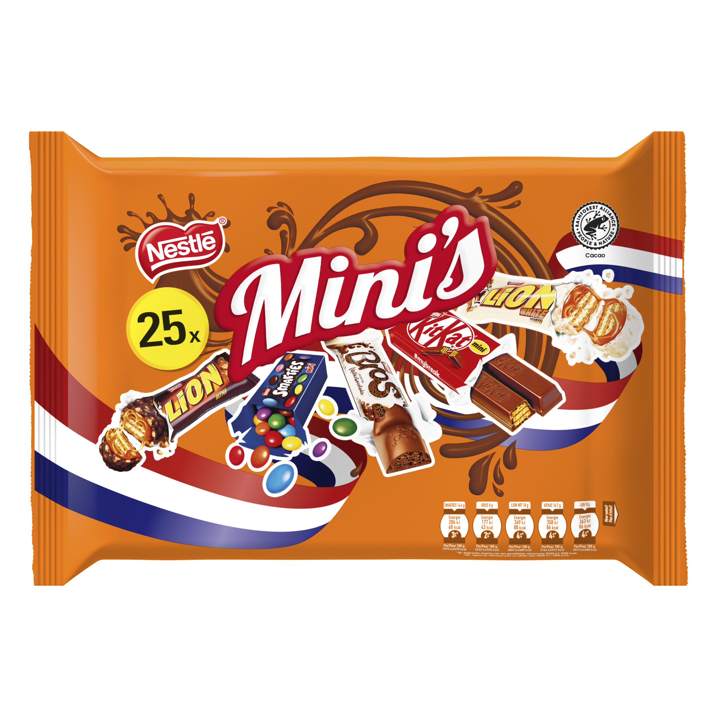 NESTLÉ MINI'S ORANJE UITDEELZAK 25 STUKS | Nestlé Chocolade
